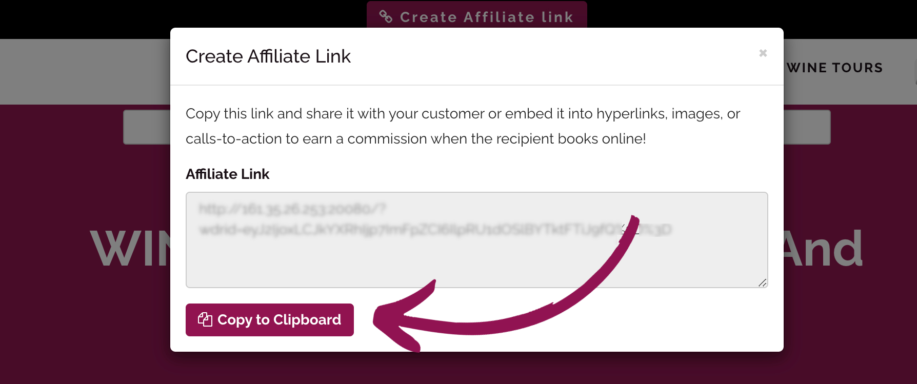 How to Share a Tracked Link with Clients | Winedering Support